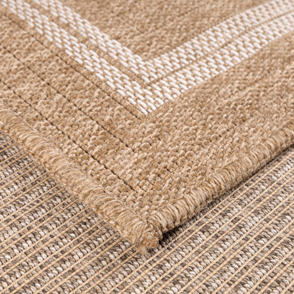 NATURE Tapis jute motif rectangle blanc – Nazar rugs